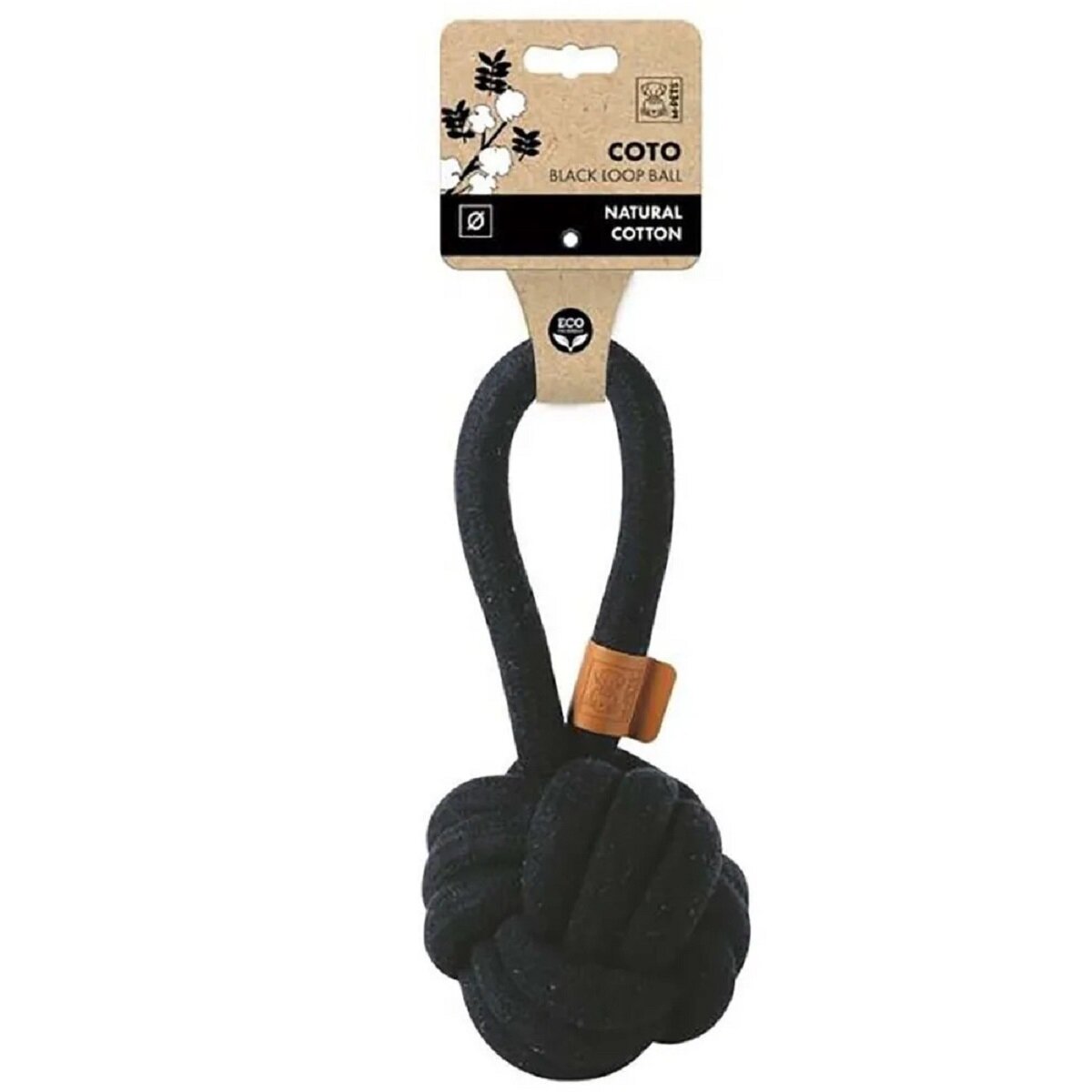 M-PETS Игрушка для собак мяч-петля черный 11см, хлопок