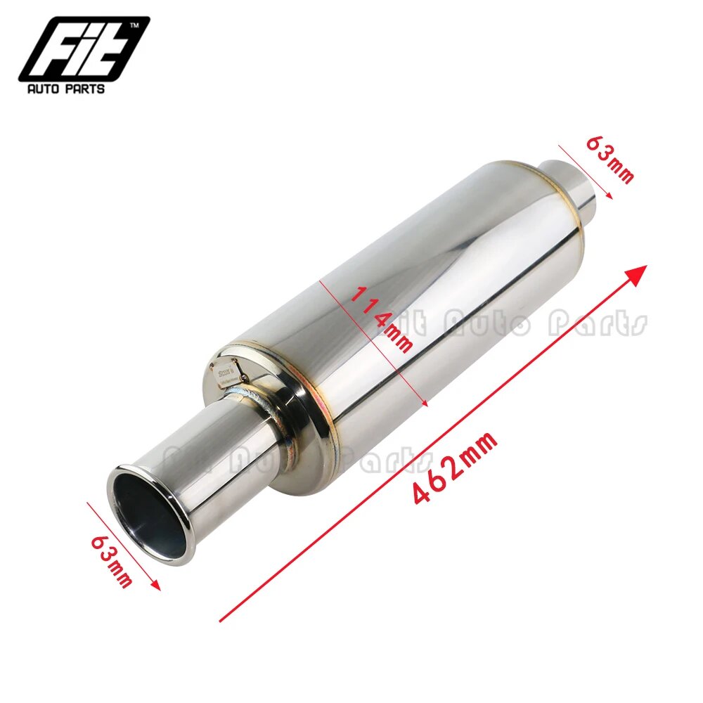 Глушитель, труба, автомобильный резонатор, 63 мм, гоночная ложка, глушитель, универсальный