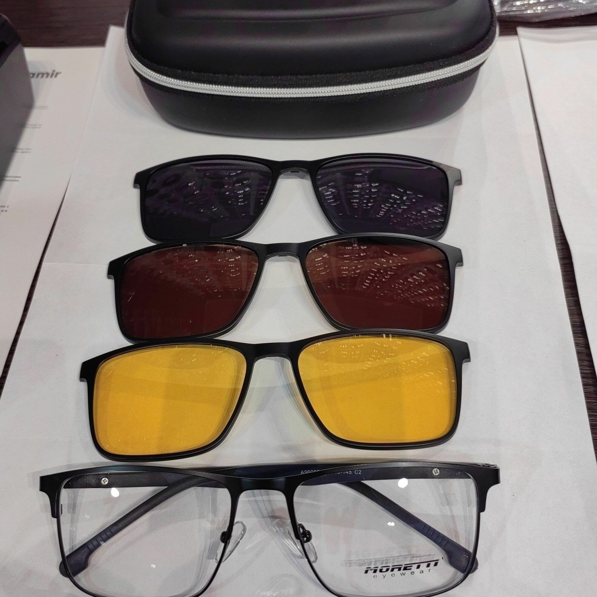 Оправа с насадками для очков унисекс Moretti с поляризацией