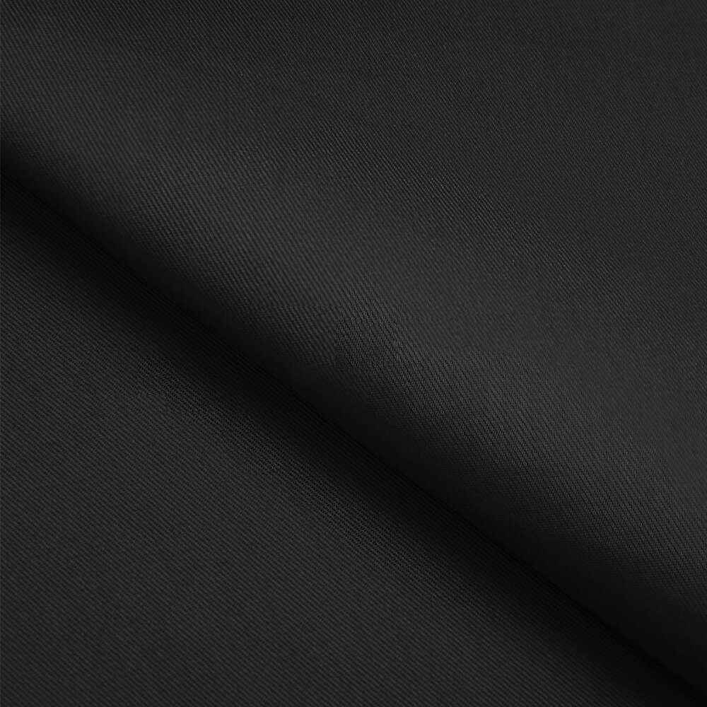 Смесовая ткань Твил, плотность 210 гр/м2. Цвет черный. Готовый отрез 5*1,48м.