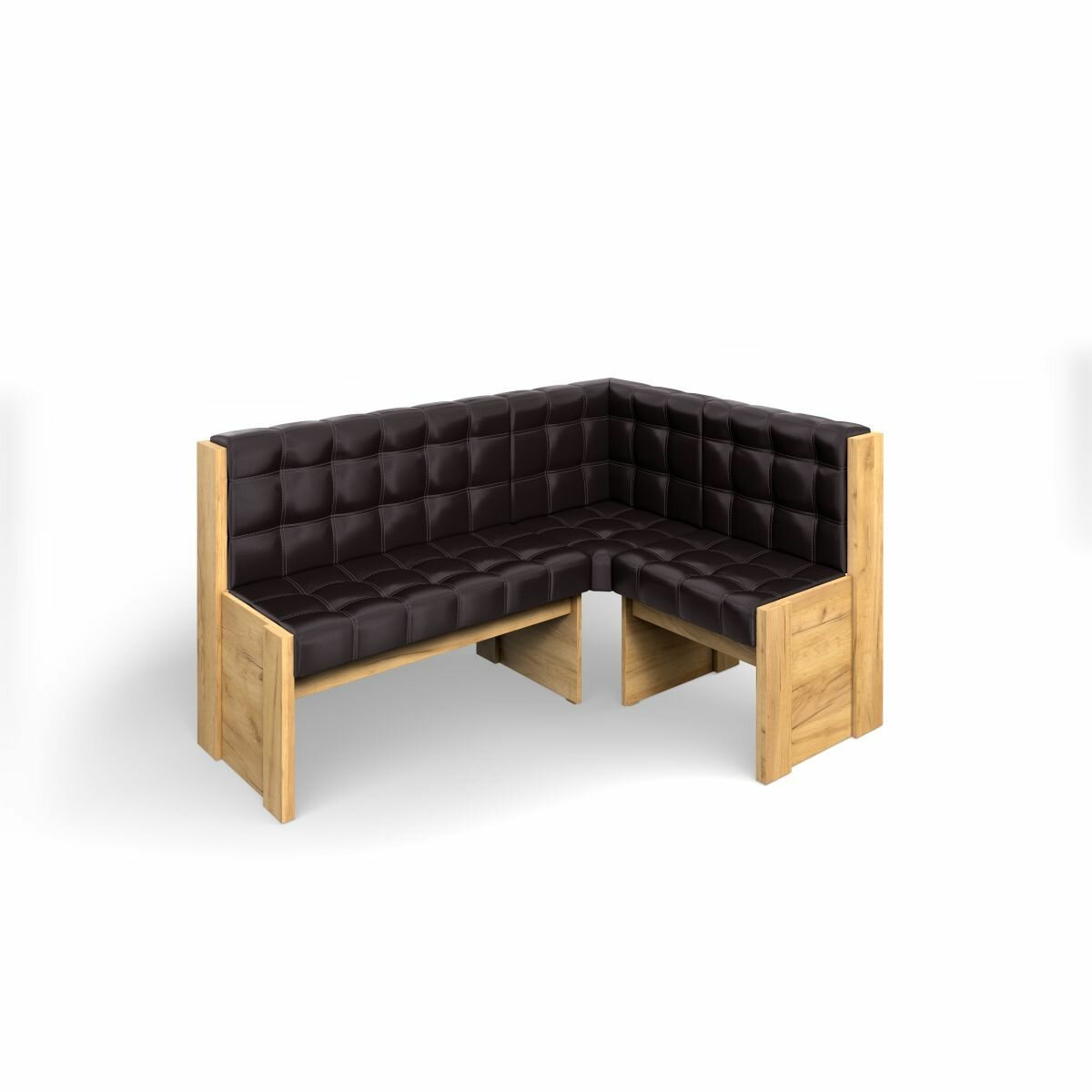 Скамья угловая Брайтон Дуб Золотой Крафт/Борнео Умбер