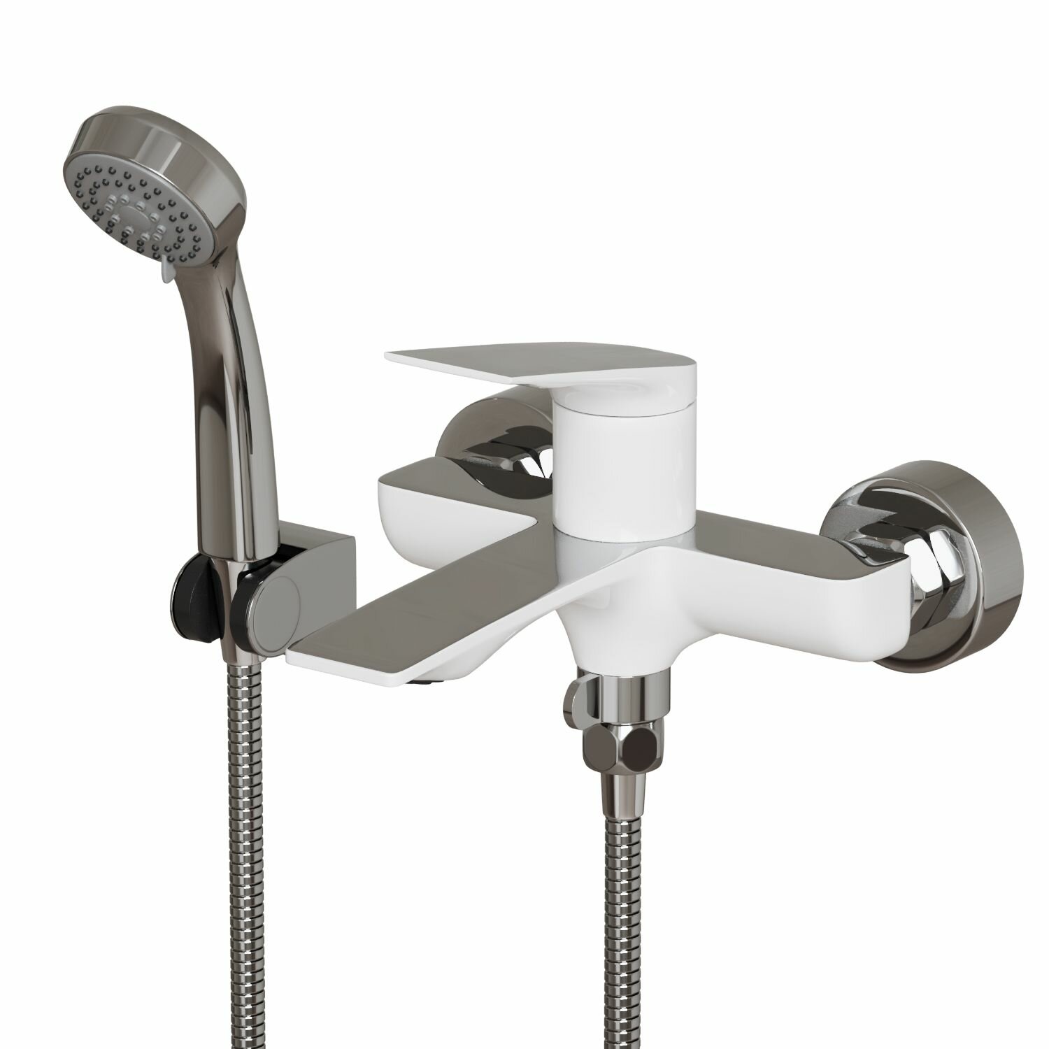 Смеситель для ванны с душем белый MIXLINE ML41-01 Swan White