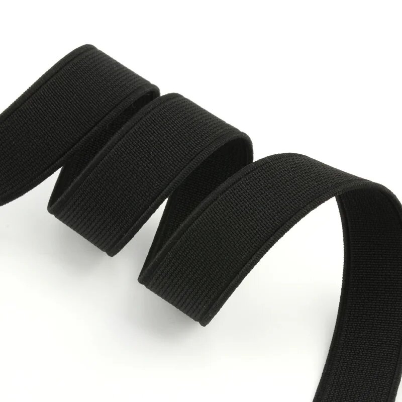 Эластичная лента из спандекса 15мм/20мм/25мм Черный, 15 мм, Black, 5М