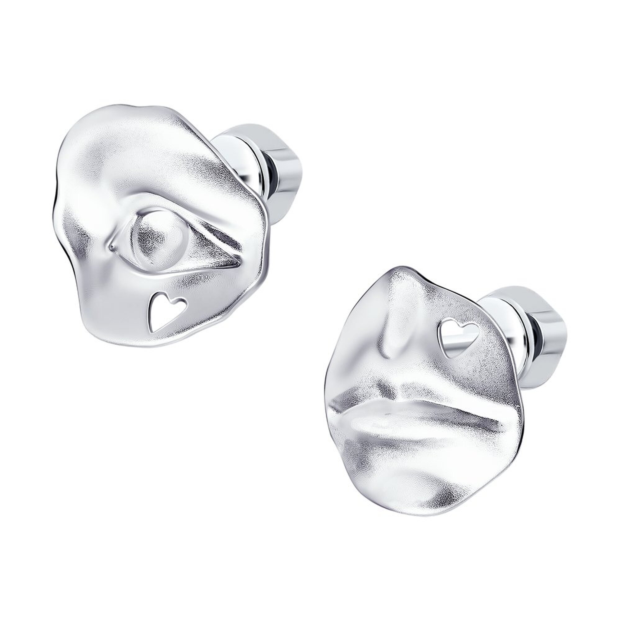 Серьги пусеты, серебро, 925 проба, родирование