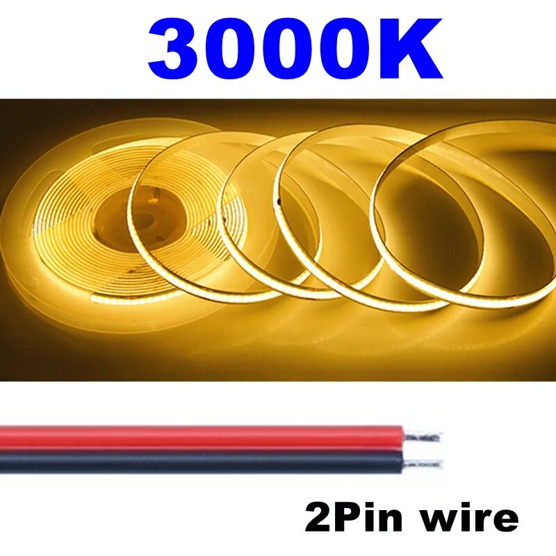 Светодиодная лента COB 12V 4m 320LED Warm White-2Pin