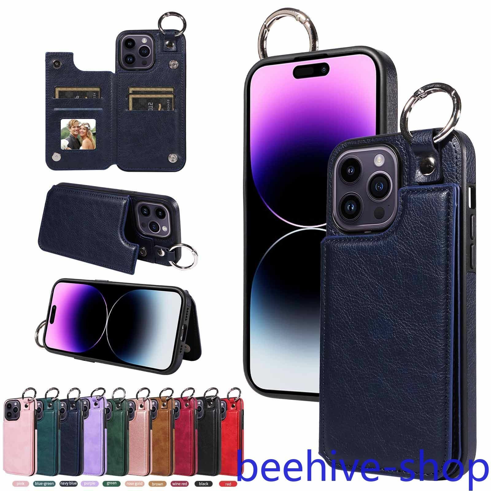 Кожаный чехол для Apple iPhone 14 Pro (айфон 14 про) с отделением для карты/ Чехол-кошелек для / Кожа высокого качества