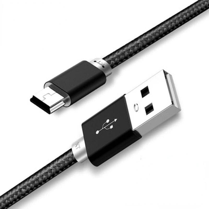 Мини-USB-кабель Мини-USB-USB-кабель для быстрой зарядки данных для MP4 Rejestrator вождения Автомобильный видеорегистратор GPS Цифровая камера Жесткий диск Mini USB 3 м, Black