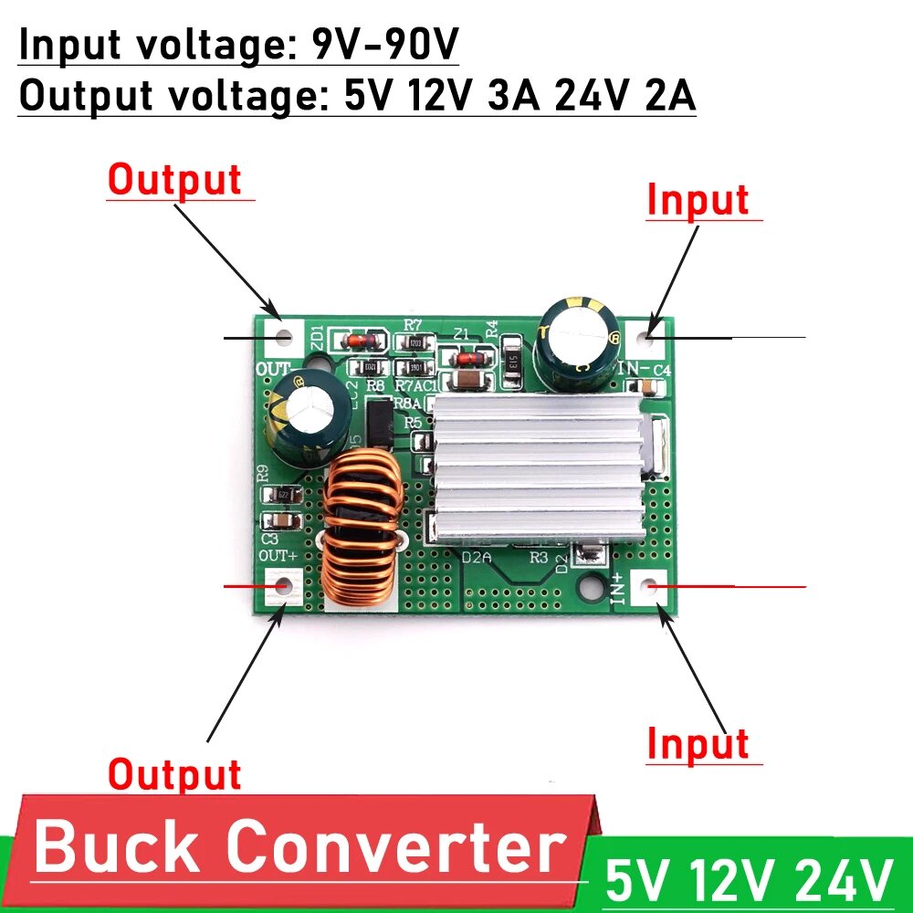 Понижающий преобразователь Buck Converter 5В 12В 3А 12V 3A Output