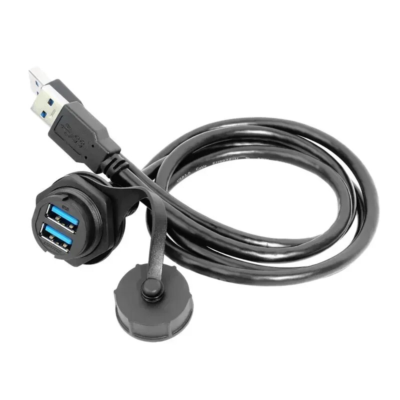 Двухканальный водонепроницаемый панельный USB-разъем LU25 M25 «Мама-папа», адаптер USB 2,0 3,0, кабель от 0,1 м до 5 м, для ПК, компьютера, с пылезащитной крышкой
