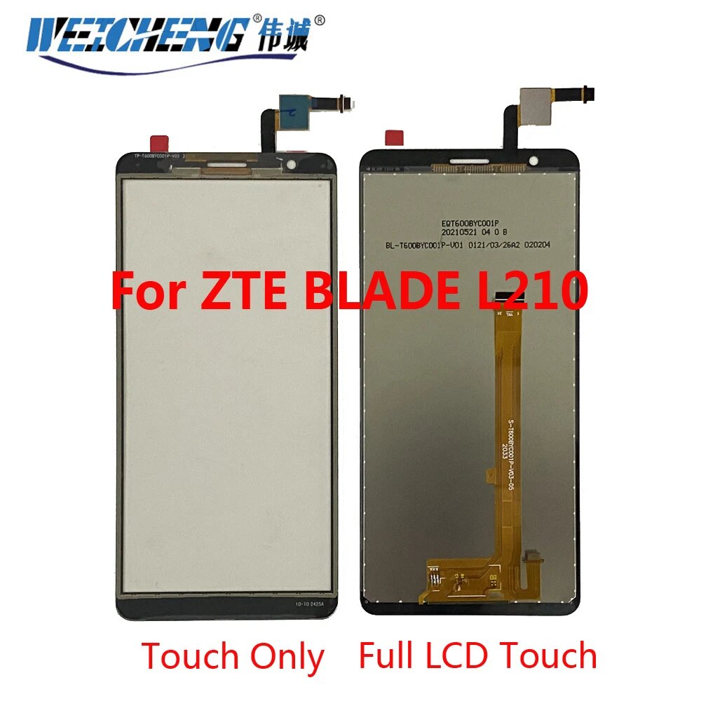 6,0 'для ZTE Blade L210 ЖК-панель с сенсорным экраном, стеклянная панель дигитайзера Touch Only