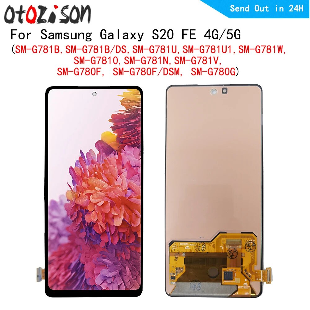 AMOLED-экран 6,5 дюйма для Samsung Galaxy S20 FE 4G 5G G780 G781, ЖК-дисплей, сенсорная панель, дигитайзер с рамкой в сборе AMOLED Black Frame