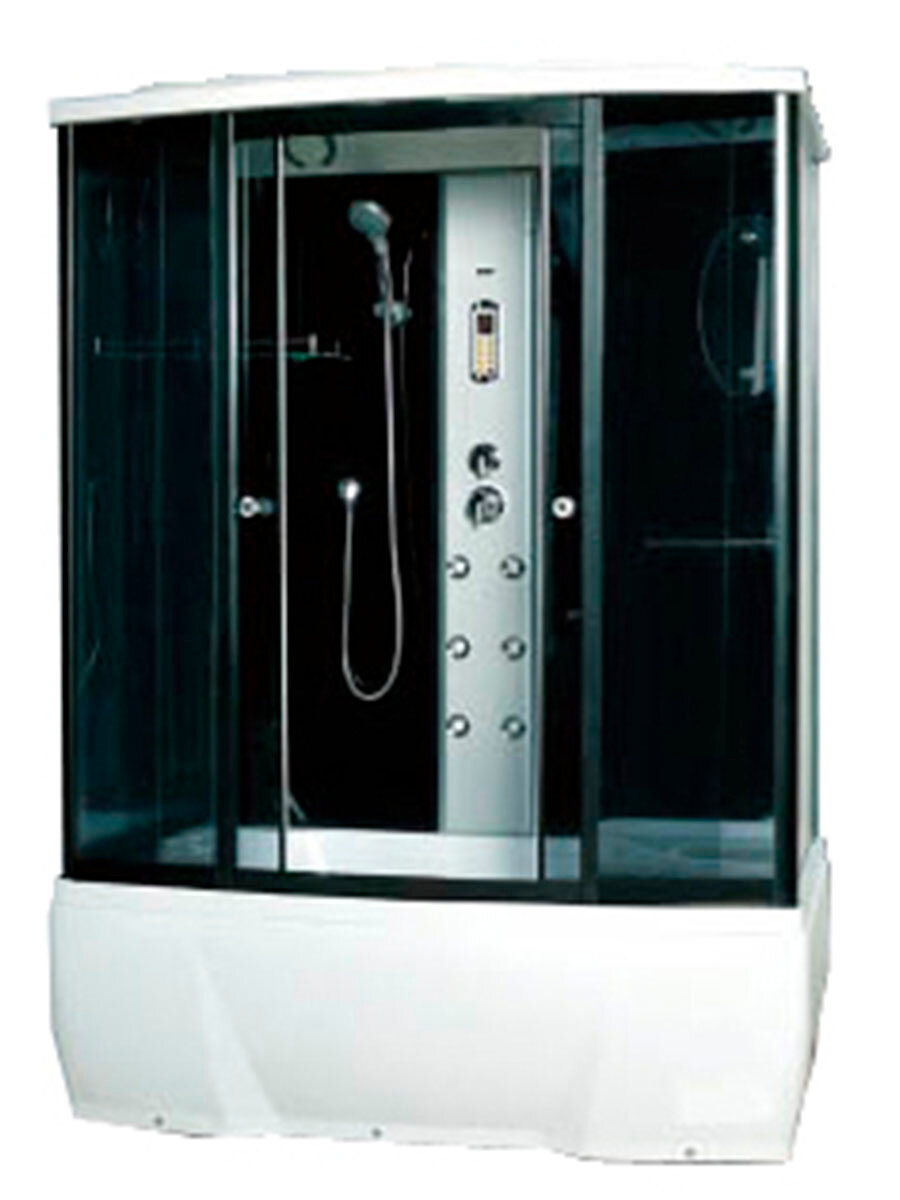 Душевая кабина Loranto Selak CS 77-3 A 150x85x215, черное стекло 4мм, с тропическим душем (CS00054498)