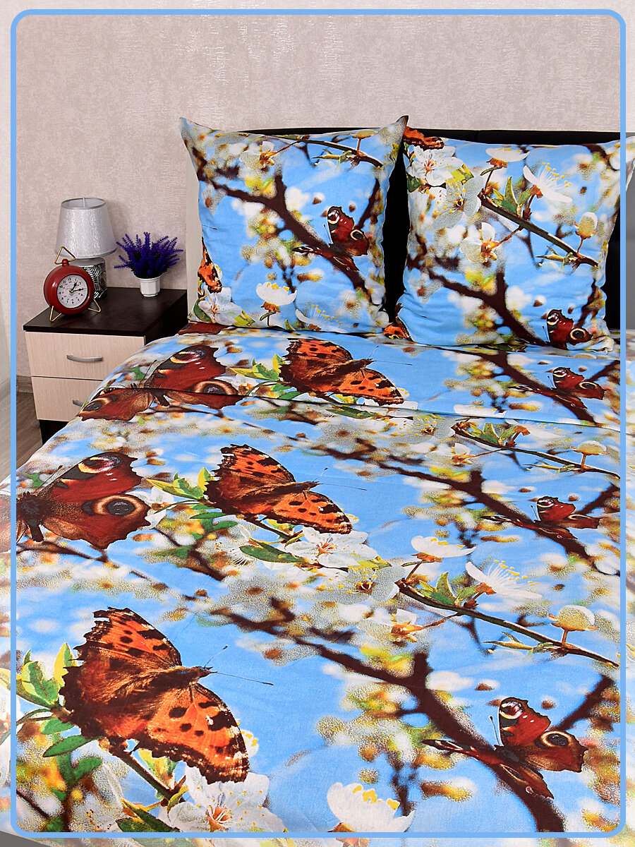 Постельное белье бязь Бабочки 1840 1,5 спальное