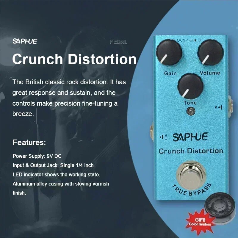 Педаль для электрогитары SAPHUE SF-01-10 Crunch Distortion