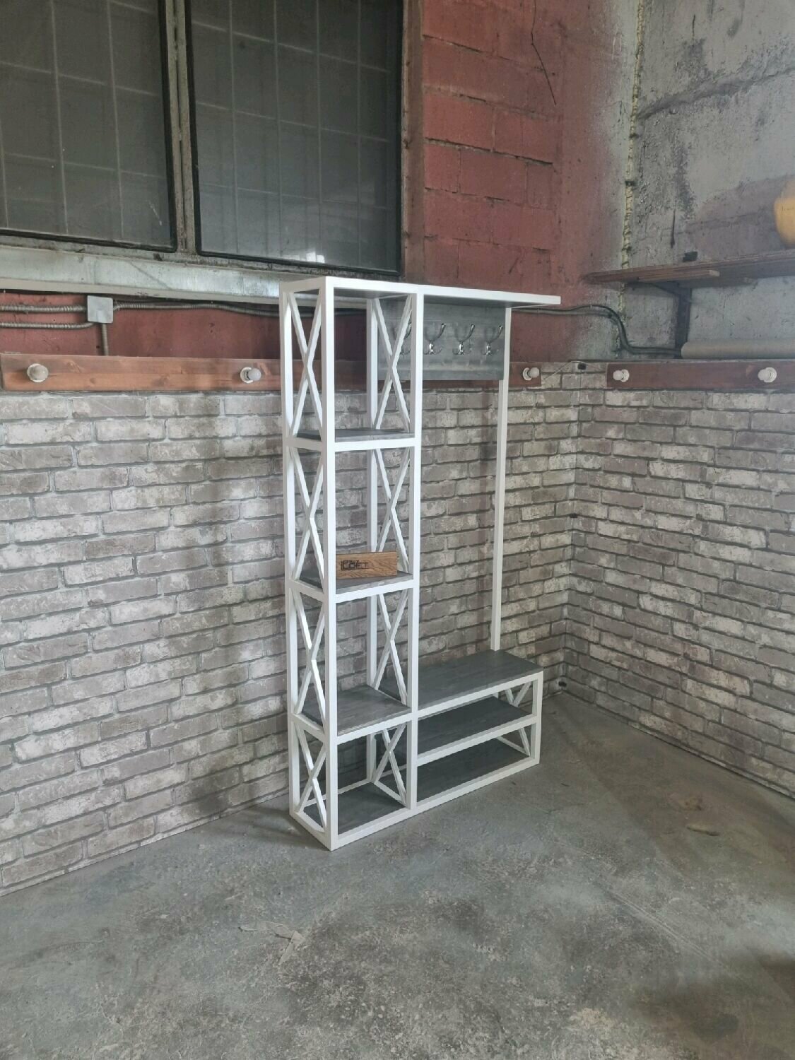 Гардеробная "EasyLOFT" в стиле лофт, вешалка, 110х30х200 см.
