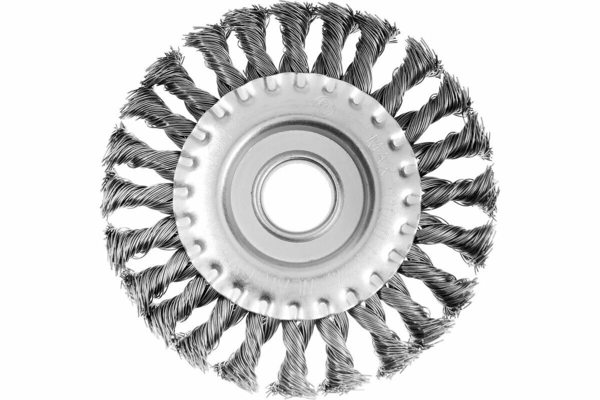 Тундра щетка плоская металлическая 125x22 мм с крученной проволокой для УШМ 1032370
