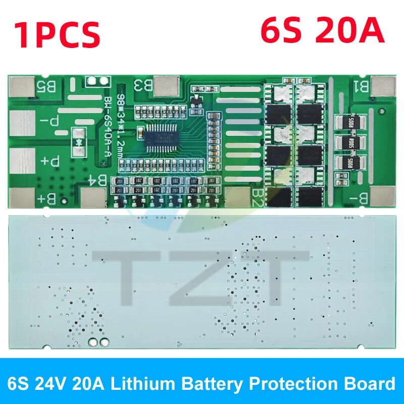 TZT 24В 6S 40A BMS 18650 литиевая батарея 6S 20A