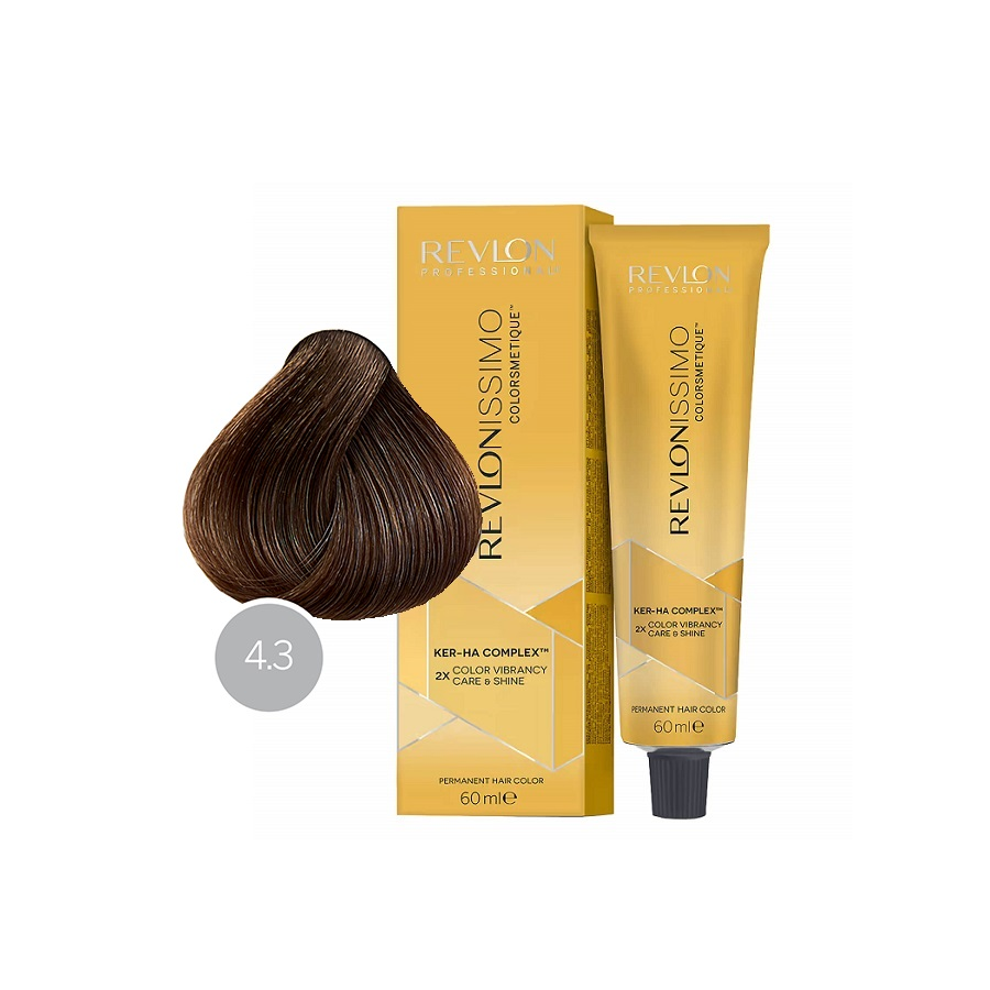 Revlon Professional Revlon Revlonissimo Colorsmetique 4.3 - Перманентная краска для волос коричневый золотой 60 мл