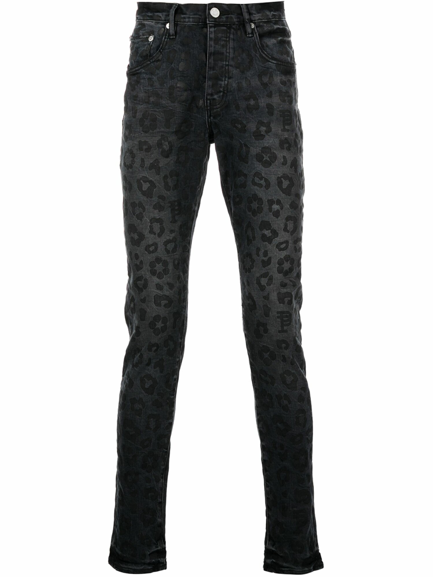 Джинсы Monogram Leopard Print Jeans "Black" 