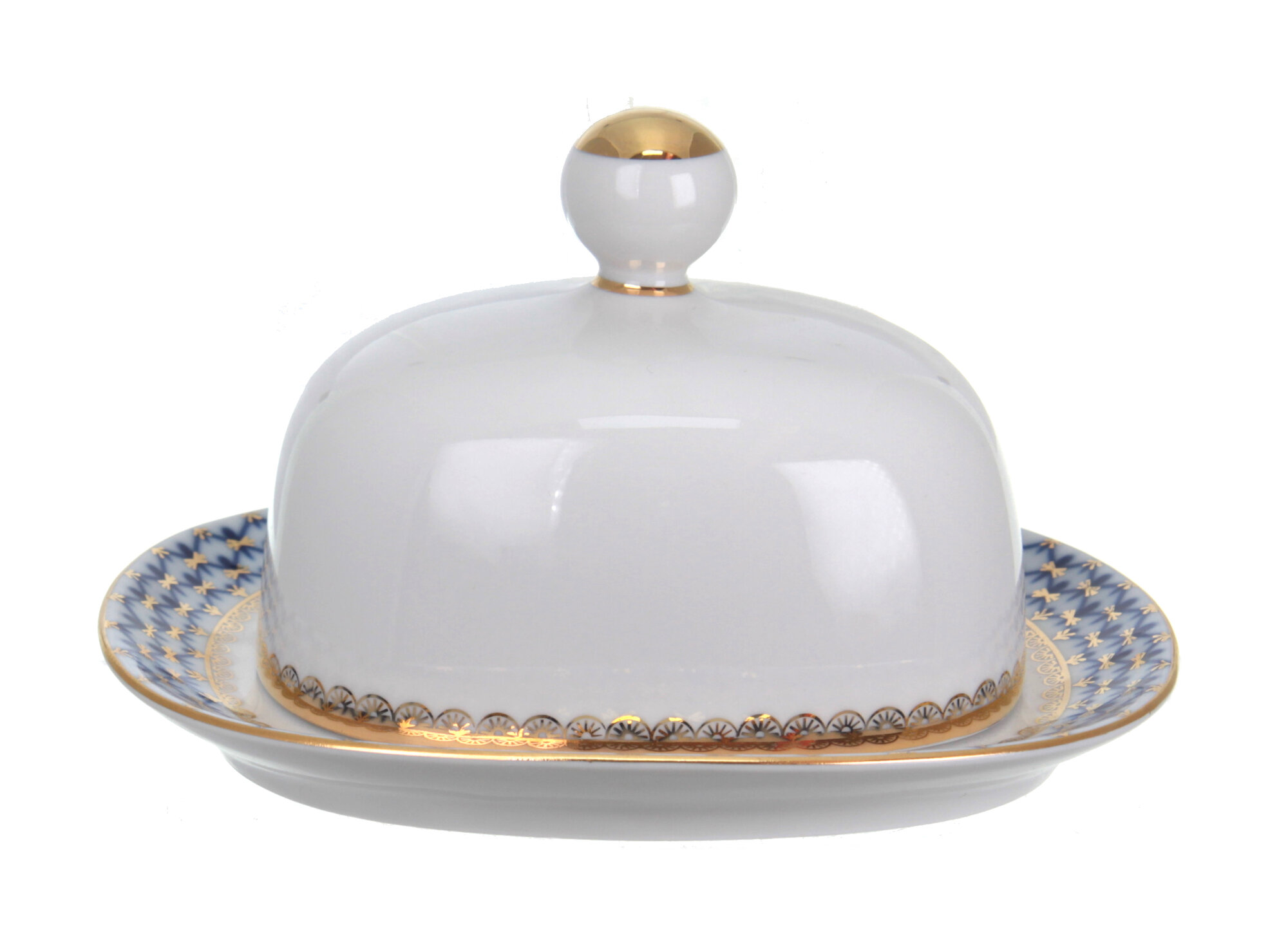 Маслёнка ИФЗ Прямоугольная, Кобальтовая сетка, фарфор 80.09992.00.1