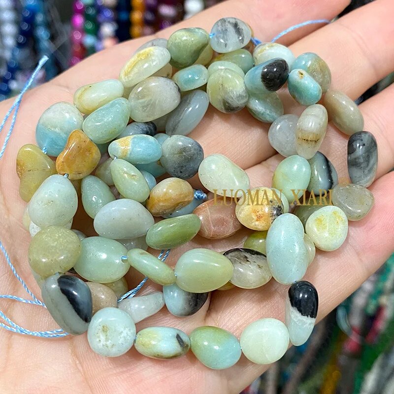 Бусины из агата Алашань 8-10 мм LUOMAN XIARI amazonite