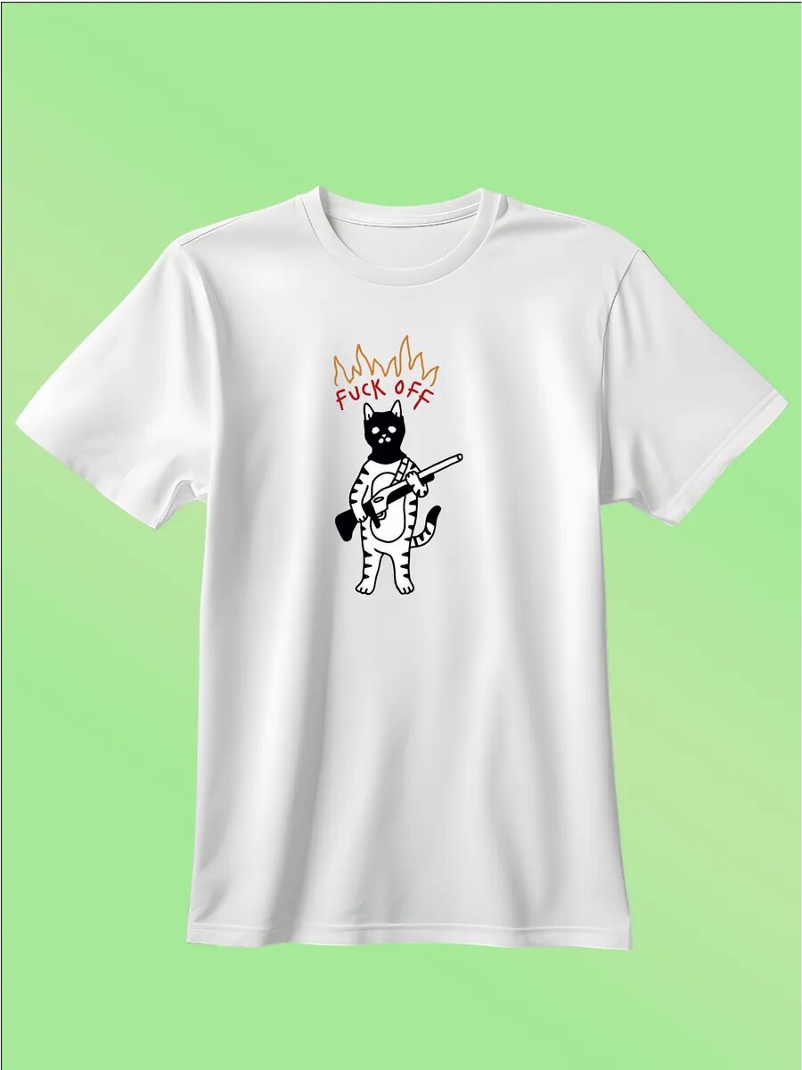 Футболка кот с дробавиком