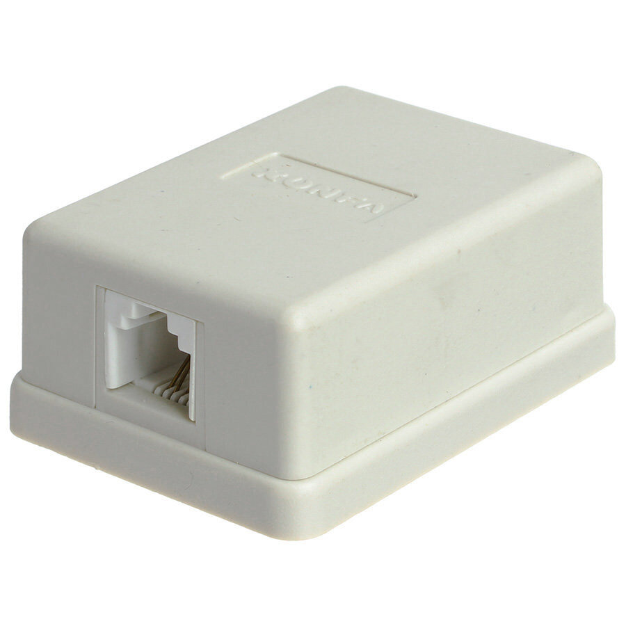 Телефонная розетка евро, 1 гнездо, бежевая