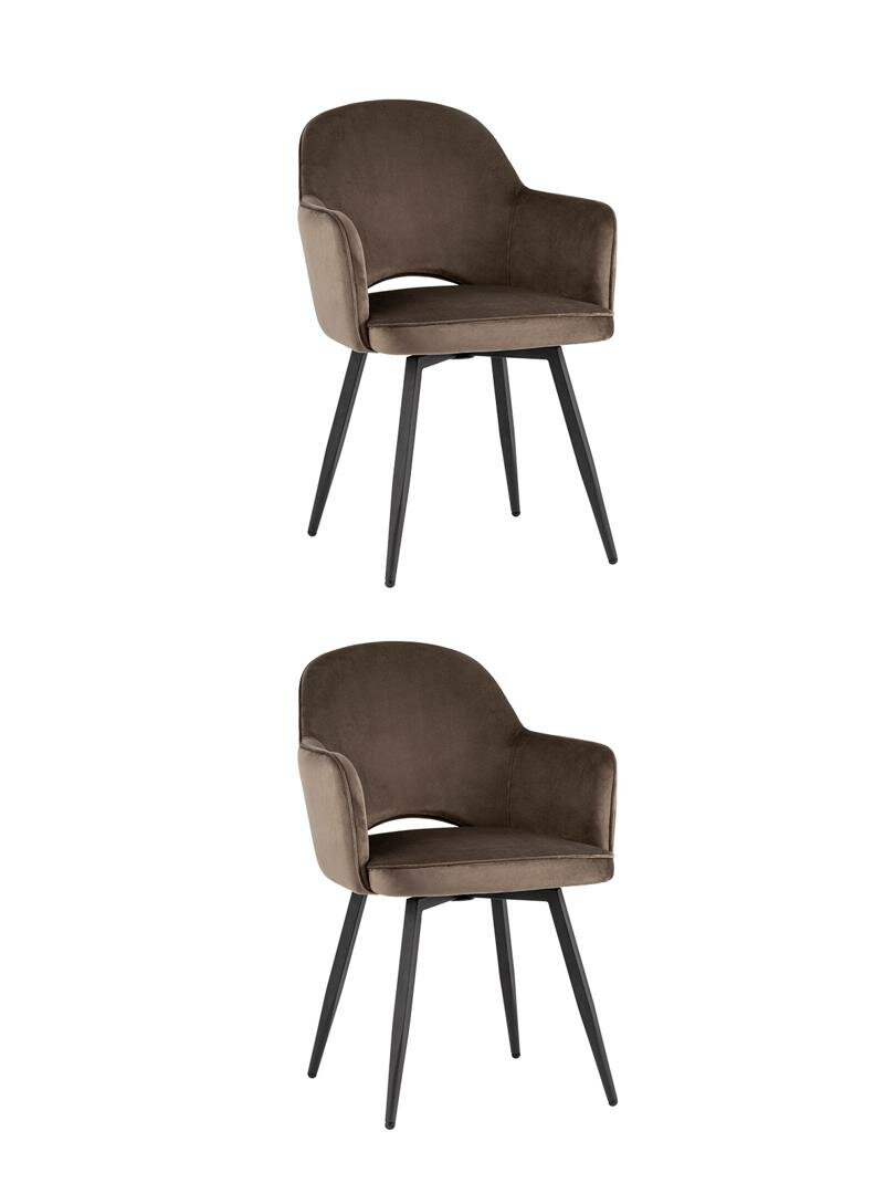 Stool Group Комплект из двух стульев Венера вращающийся велюр коричневый 2 шт, 85*58,5*64,5 см, арт. УТ000038669