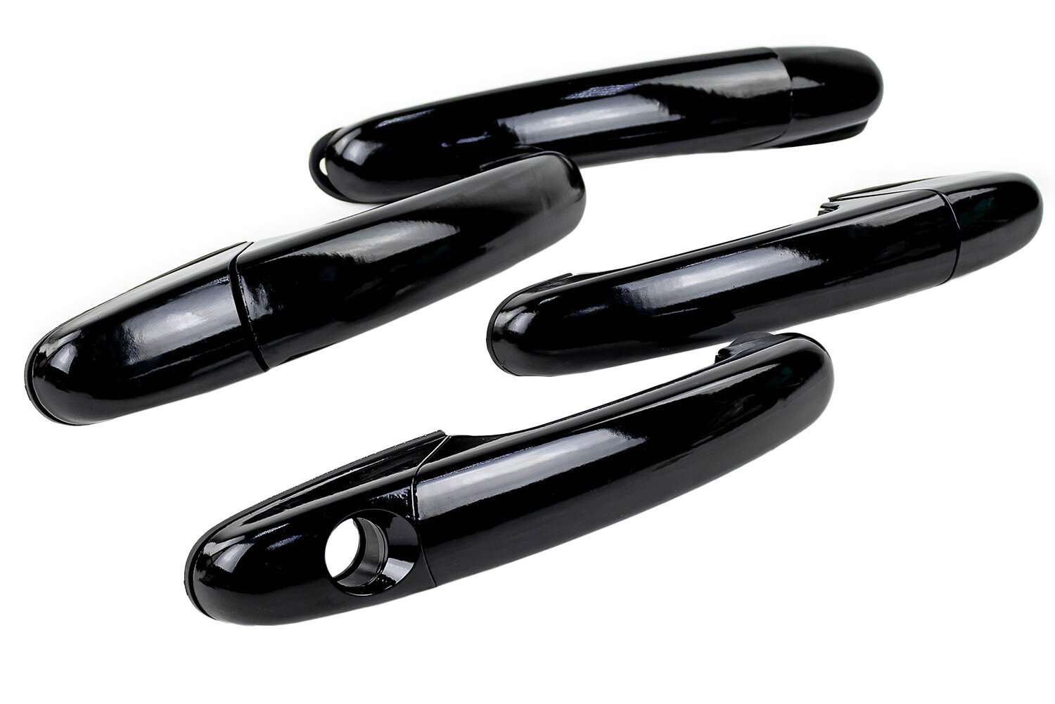 Наружные евроручки дверей окрашенные в цвет Пантера (672) Тюн-Авто на Лада Калина, Калина 2, Гранта