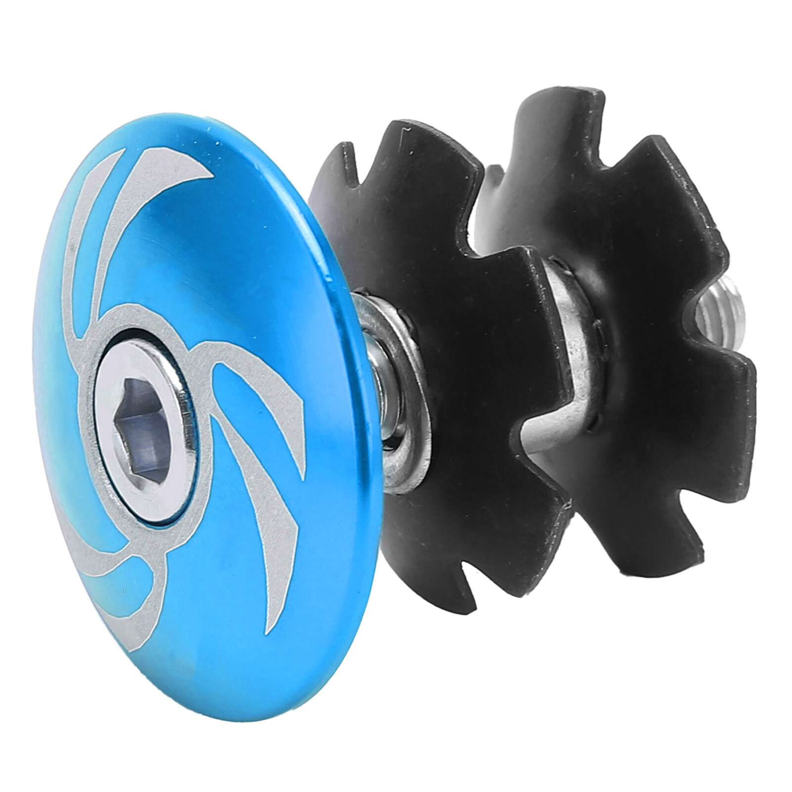 Верхняя крышка рулевой колонки велосипеда, алюминиевая гайка-звездочка, крышка выноса руля, вилка, аксессуар для горного и шоссейного велосипеда, синий.