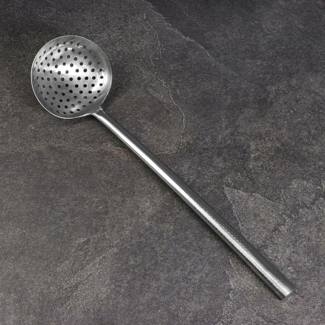 Шумовка для казана узбекская 53см, диаметр 14см, металлическая ручка