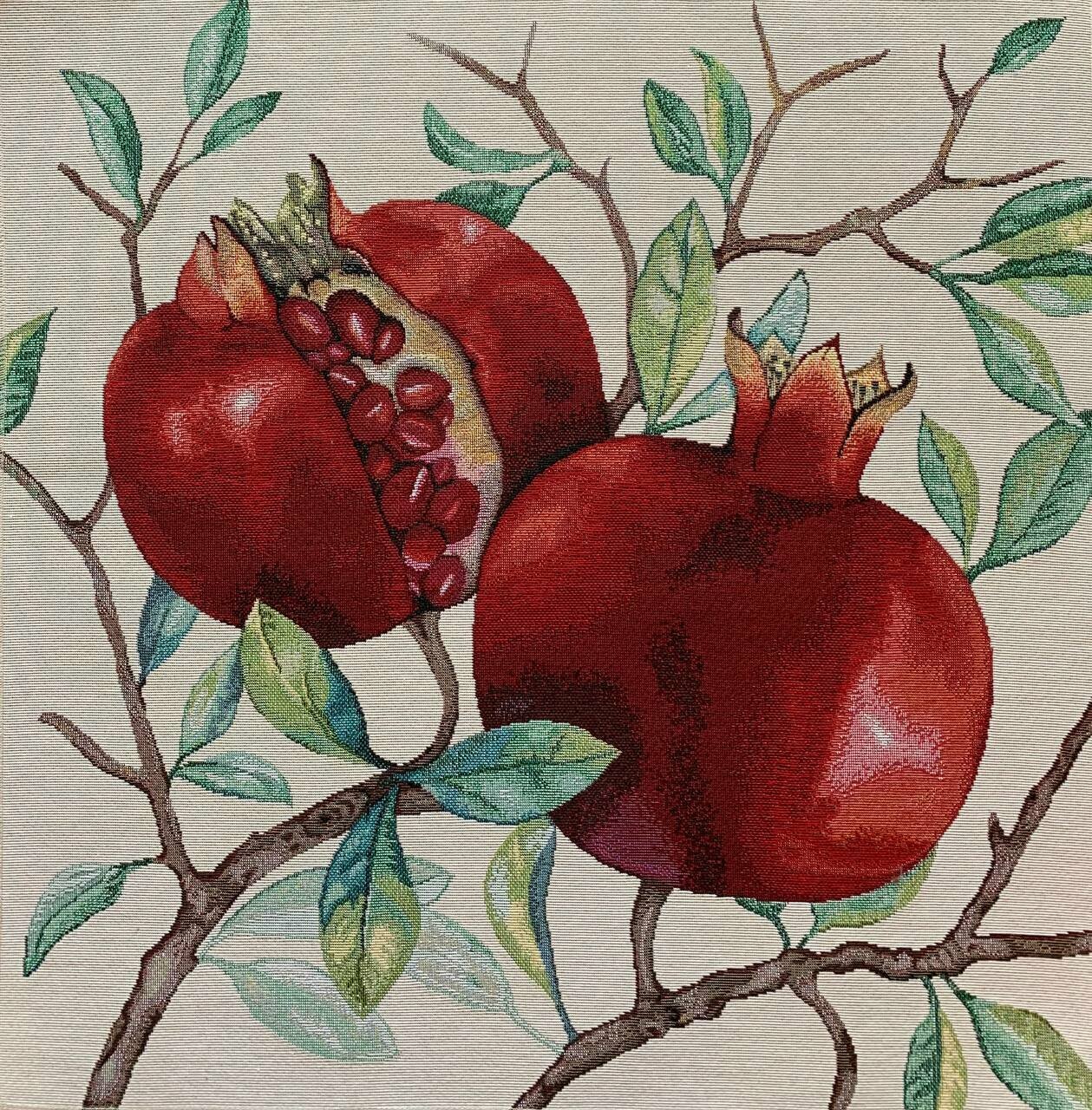 Гобелен, гобелен без рамы "Гранат" бежевый фон /45х45 см