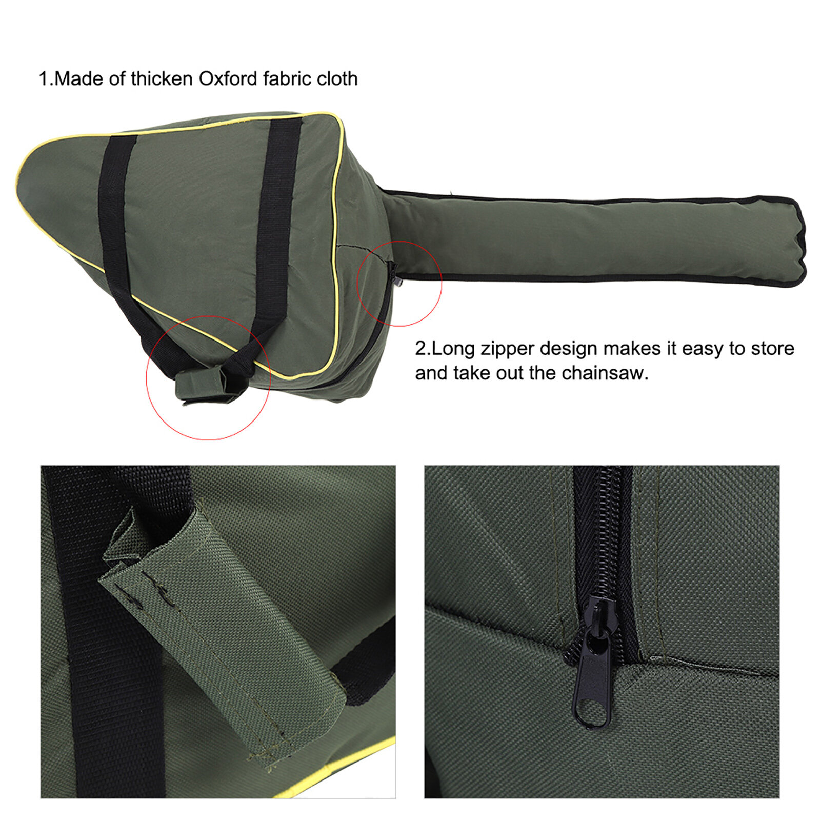 Сумка для хранения бензопилы из оксфордской ткани портативная чехол для газонокосилки защитный ящик Зеленый размер 94x23x28 см 1 шт