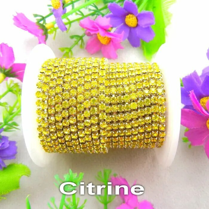 Желтые стразы Citrine SS6 2mm, 2yards