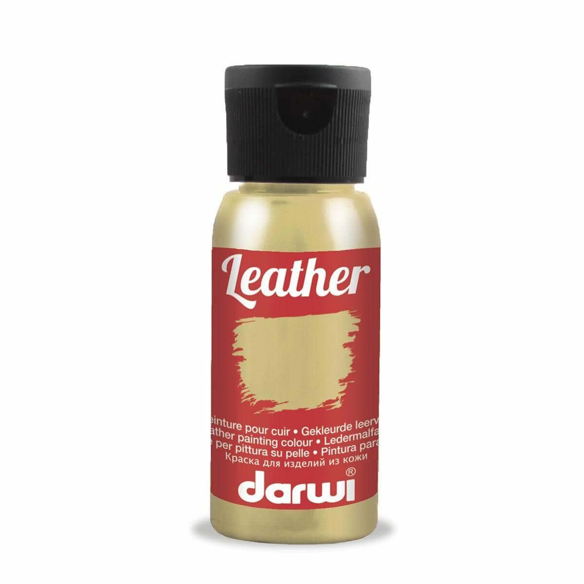 Акриловая краска Darwi "Leather", для натуральной и искусственной кожи, цвет 050, золотистая, 50 мл, DA0420050