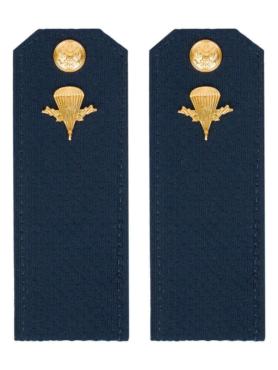 Погоны Вдв с фурнитурой синие рядовой Пластиковые