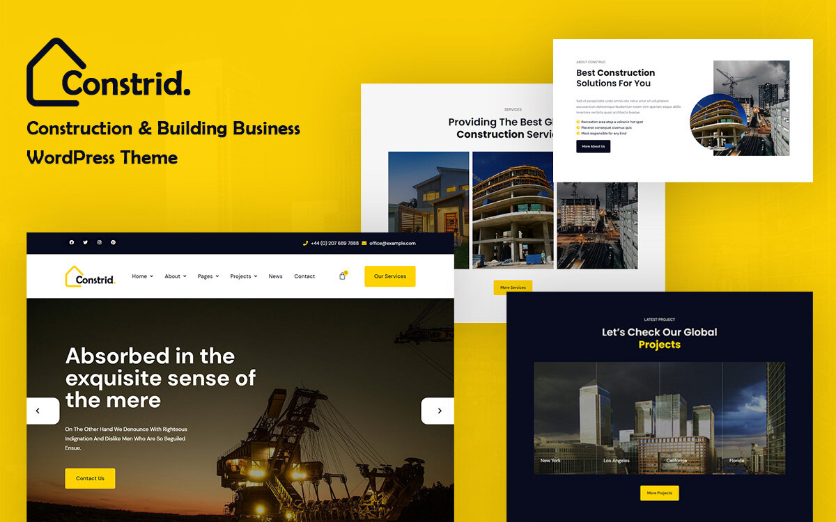 Подарочный сертификат на Шаблон для сайта Вордпресс с демоконтентом Constrid - Construction Building Business WordPress Theme