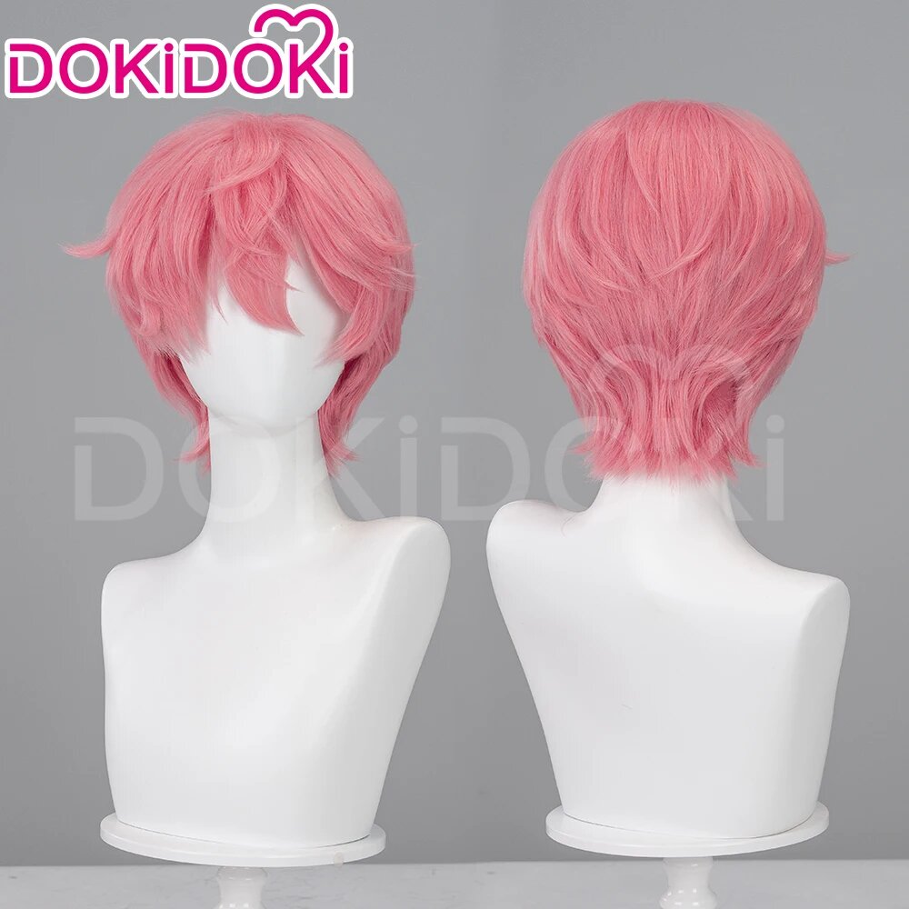 Косплей парик розовый DokiDoki IN STOCK 32 см