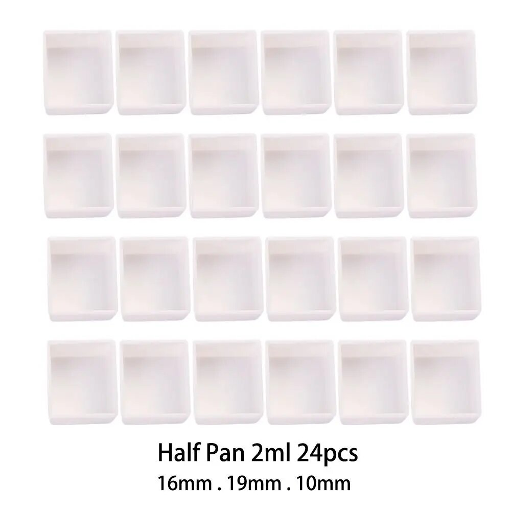 Палитра для красок Half Pan 2мл, белая, 24шт