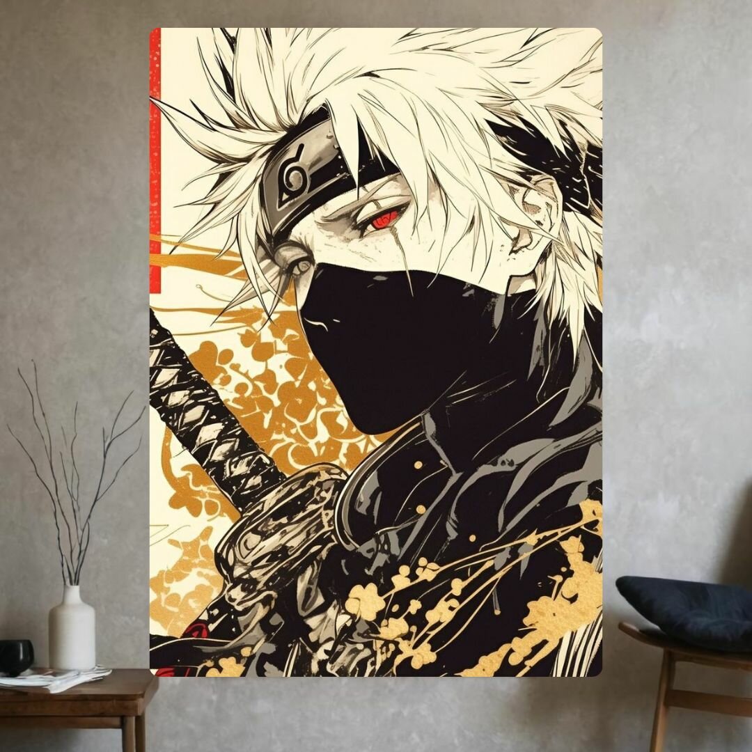 Картина на металле (аниме - Наруто) Какаши, 20*30см