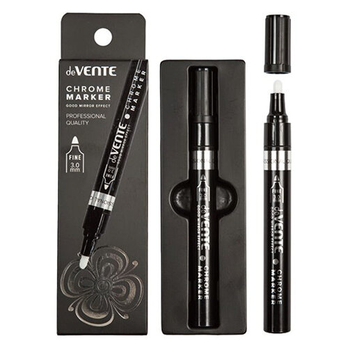 Маркер " deVente " зеркальный хром 3мм, пулевидный наконечник, зеркальный, перманентный