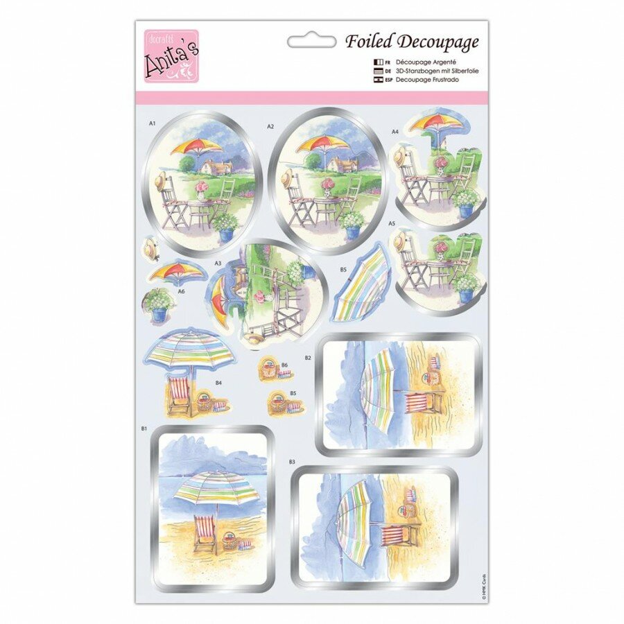 Бумага фольгированная с высечкой для создания объемных композиций (Папертоль) Солнечный день А4 (21,0 х 29,7 см) DOCRAFTS ANT169765