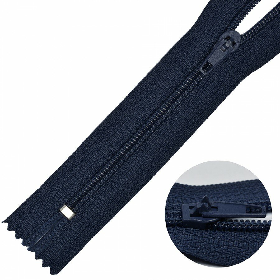 Молния MaxZipper брючная N4 замок полуавтомат, 20см н/р цв. F330 т. синий