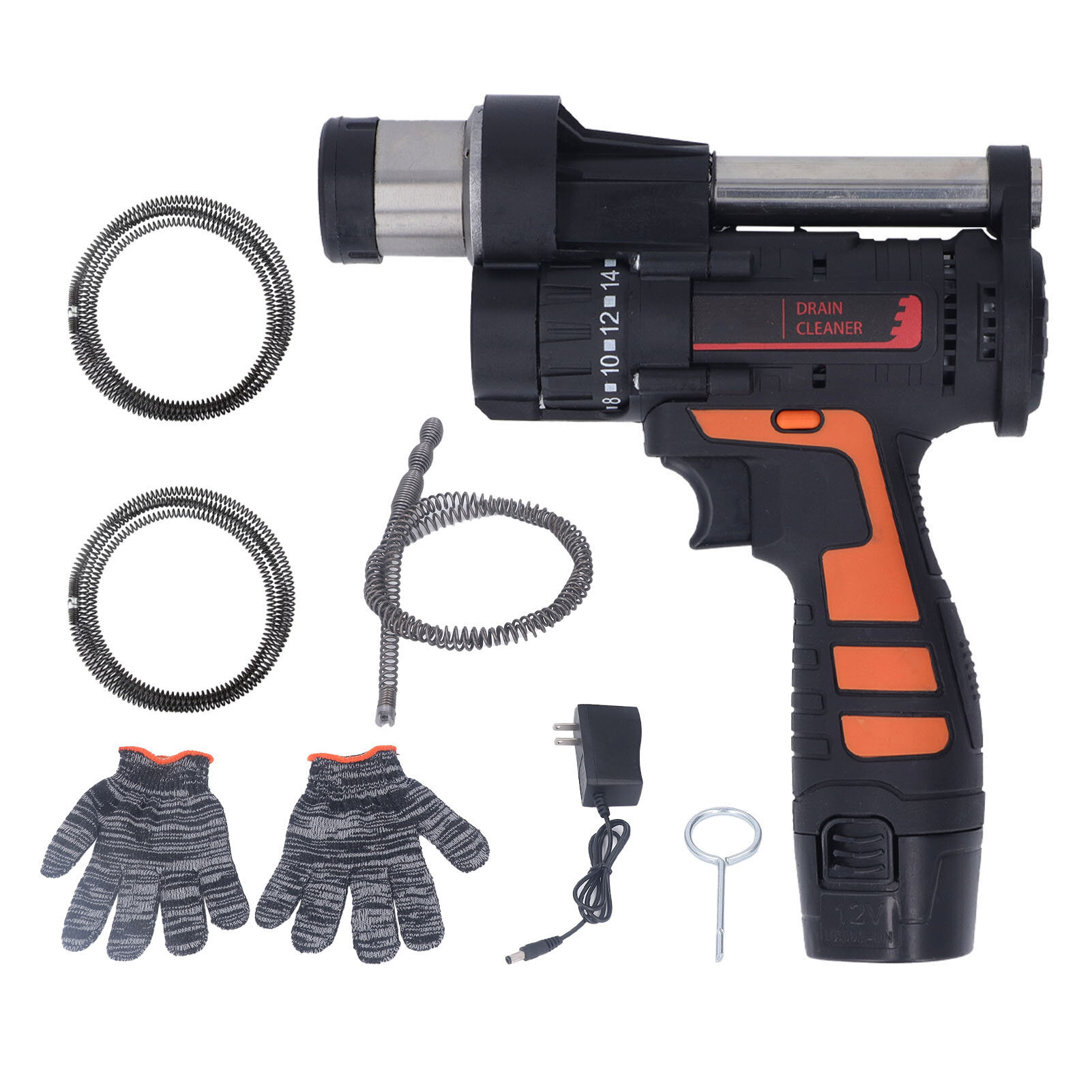 Электрический сантехнический трос для прочистки труб, ручной, для устранения засоров в раковинах, трубопроводах и канализации, напряжение 100‑240В.