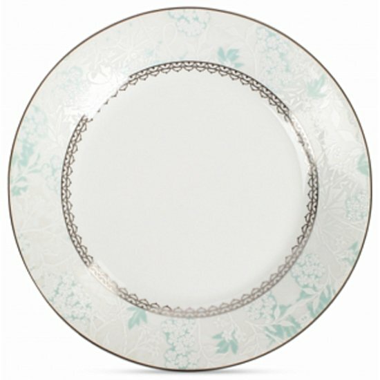 Тарелка обеденная Fioretta FLORA 24 см, фарфор, белый/зеленый (TDP745)