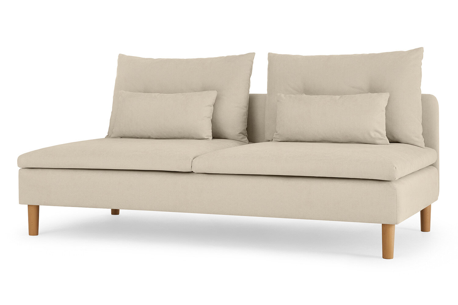 Диван прямой Ишим, 183х88х98 см, без подлокотников, обивка велюр, цвет бежевый