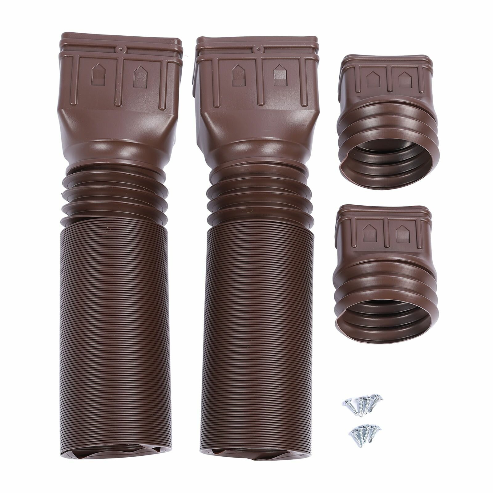2 комплекта удлинителей для водосточной трубы, гибкие удлинители для дренажной трубы от 21 до 58 дюймов для бытового использования, коричневые