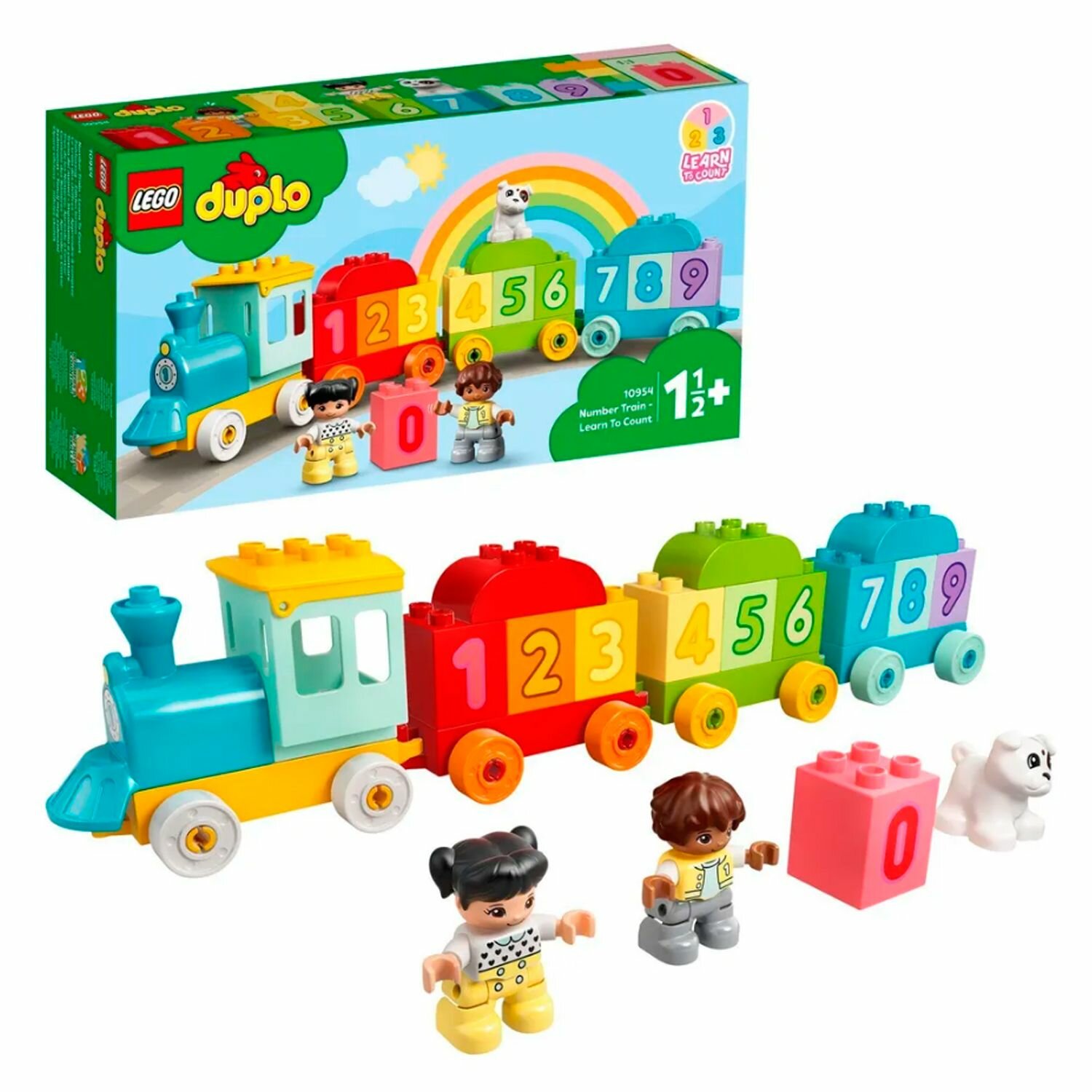 Конструктор детский LEGO Duplo Поезд с цифрами - учимся считать, 23 деталей, возраст 1,5+