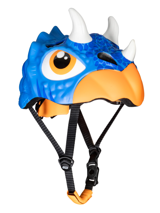 Шлем детский STG Triceraptors, обхват 49-55 см, синий с оранжевым Х126531