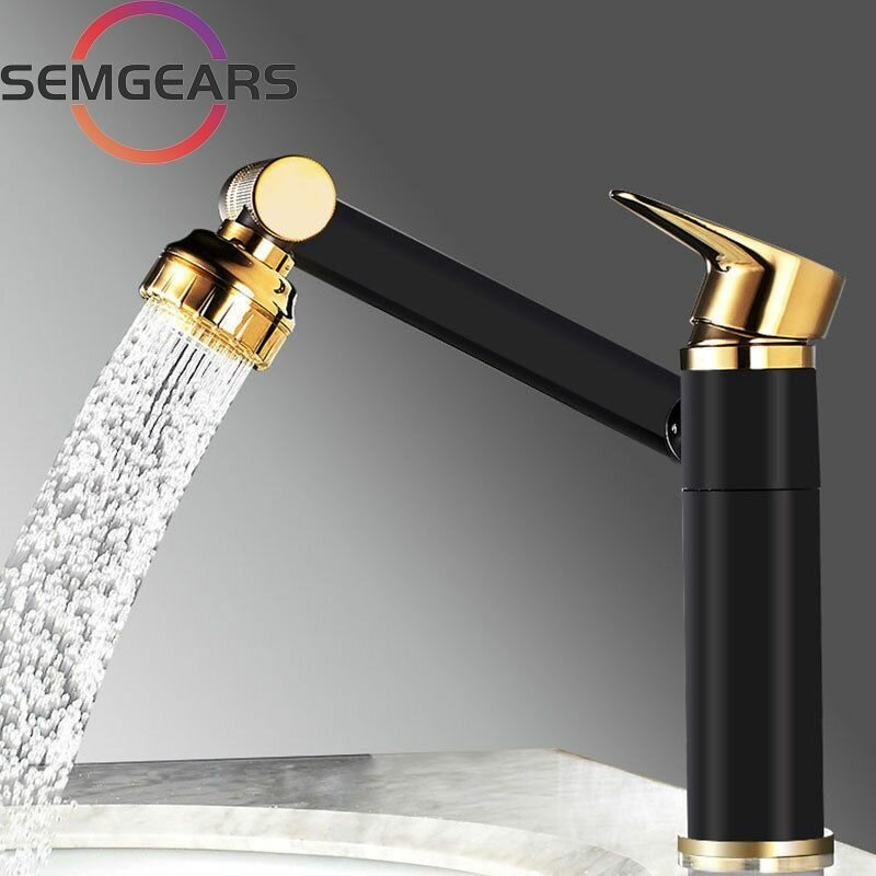 SEMgears Смеситель для кухни с гибким изливом раковины умывальника кран для ванной мойки поворотный с вращением на 360 градусов и аэратор